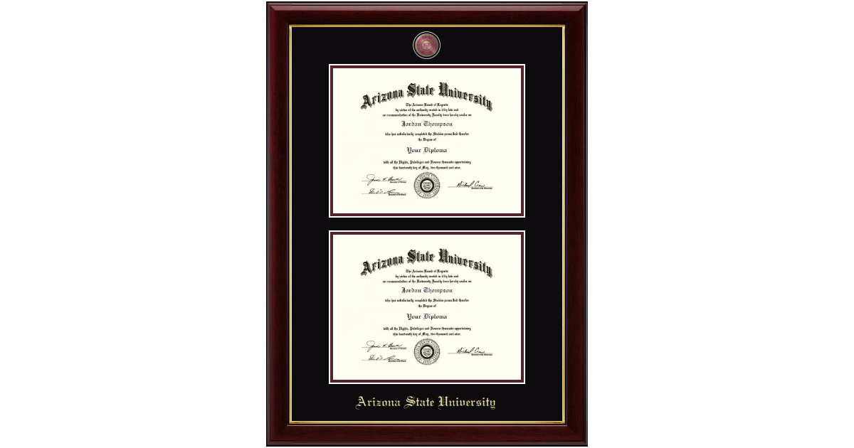 Masterpiece Medallion Double Diploma Frame in Gallery Arizona State ...