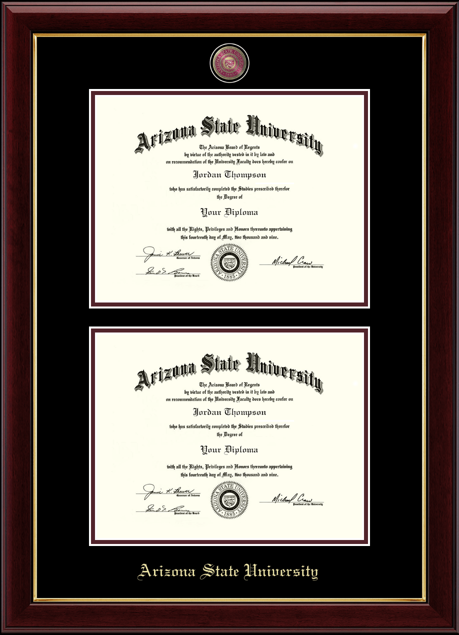 Arizona State University Masterpiece Medallion Double Diploma Frame in ...