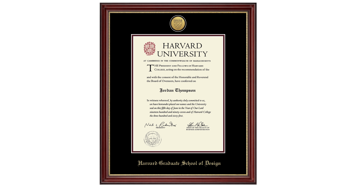 Gold Engraved Medallion Diploma Frame in Kensington Gold Harvard University - Item #333149 from ...
