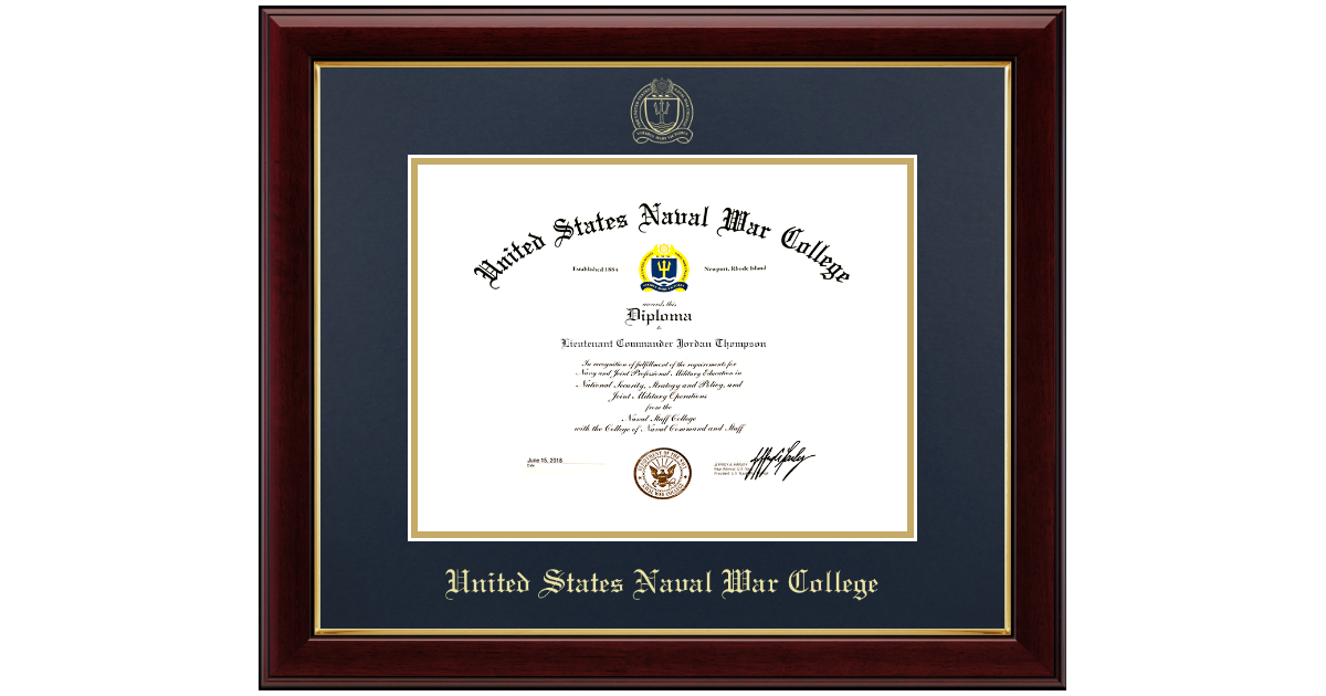 Gold Embossed Diploma Frame in Gallery United States Naval War College ...