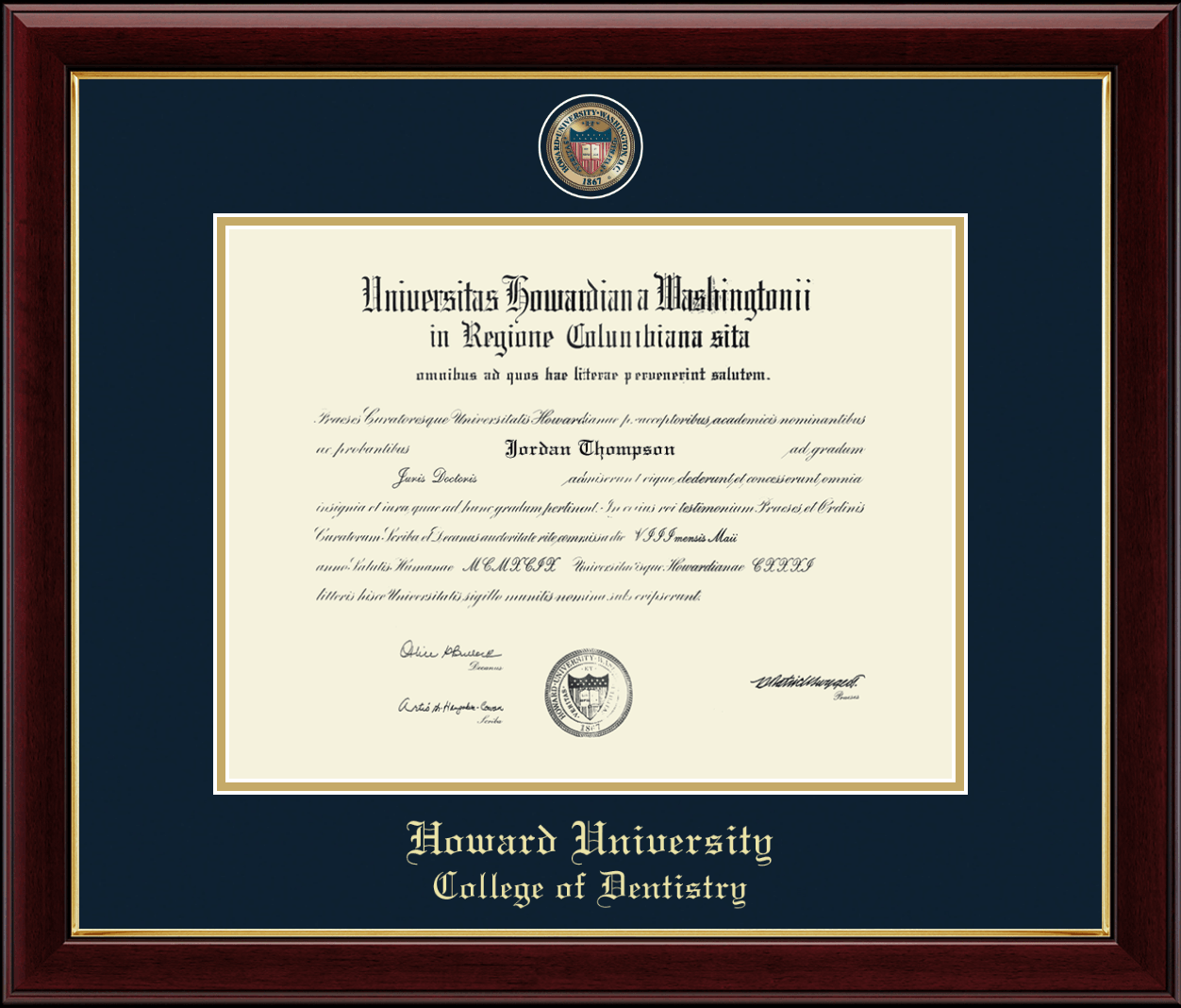 Howard University Masterpiece Medallion Diploma Frame in Gallery - Item ...