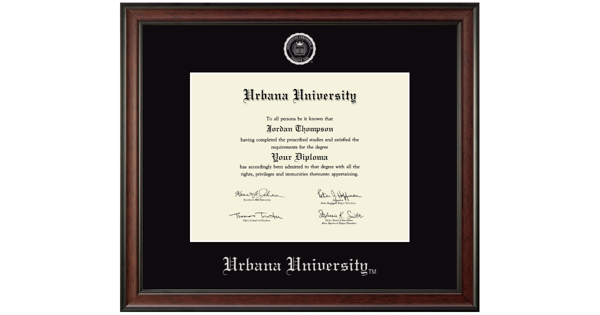 Silver Embossed Diploma Frame in Studio Urbana University - Item #333540