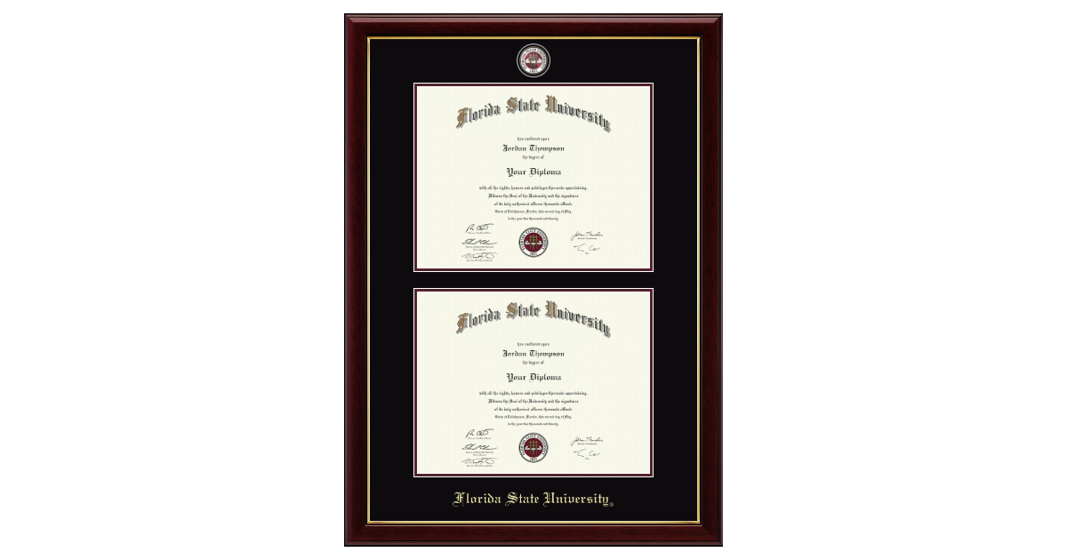Masterpiece Medallion Double Diploma Frame in Gallery Florida State ...