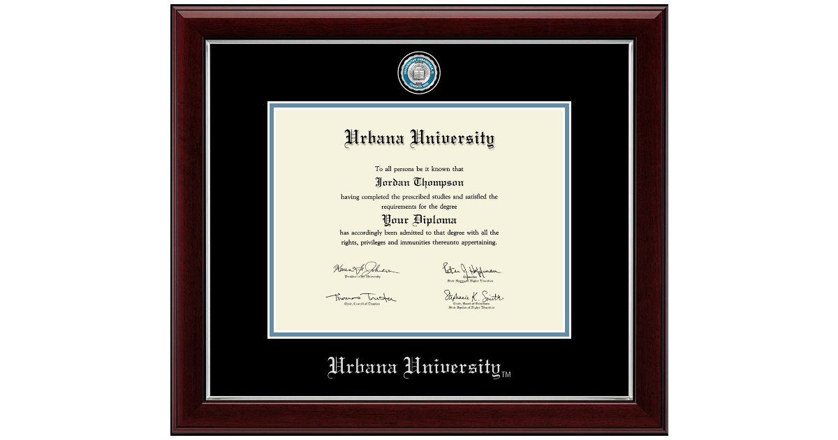 Masterpiece Medallion Diploma Frame in Gallery Silver Urbana University ...