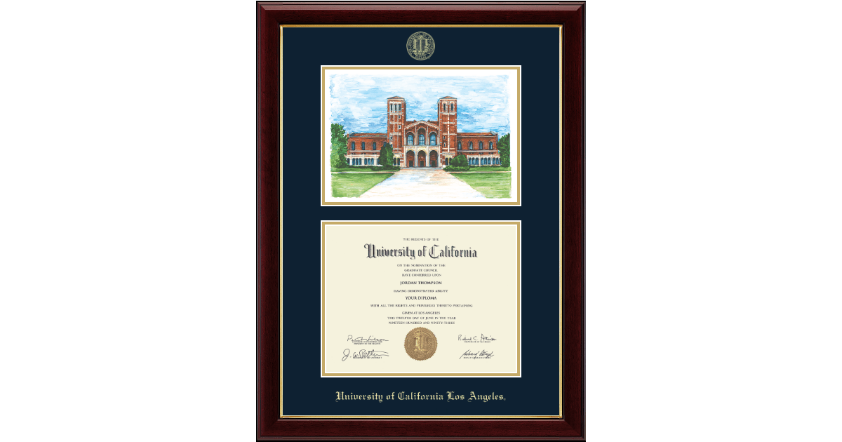 Campus Scene Diploma Frame in Gallery University of California Los ...