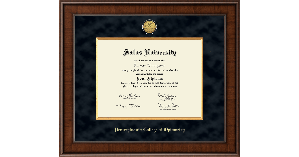Salus Pennsylvania College of Optometry Diploma Frames