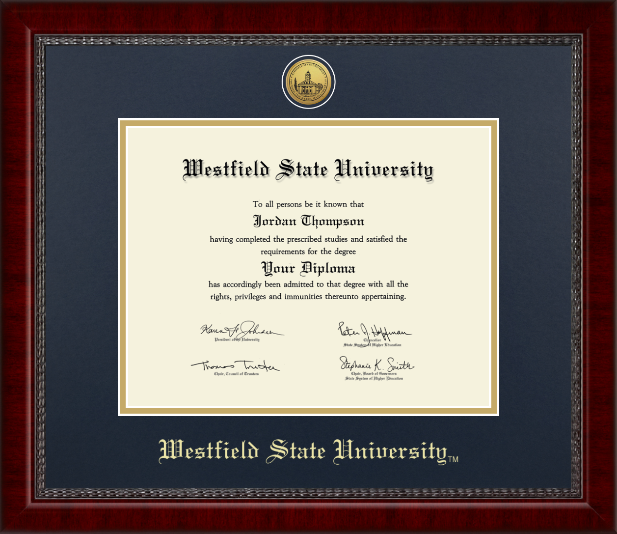 Westfield State University Gold Engraved Medallion Diploma Frame in ...
