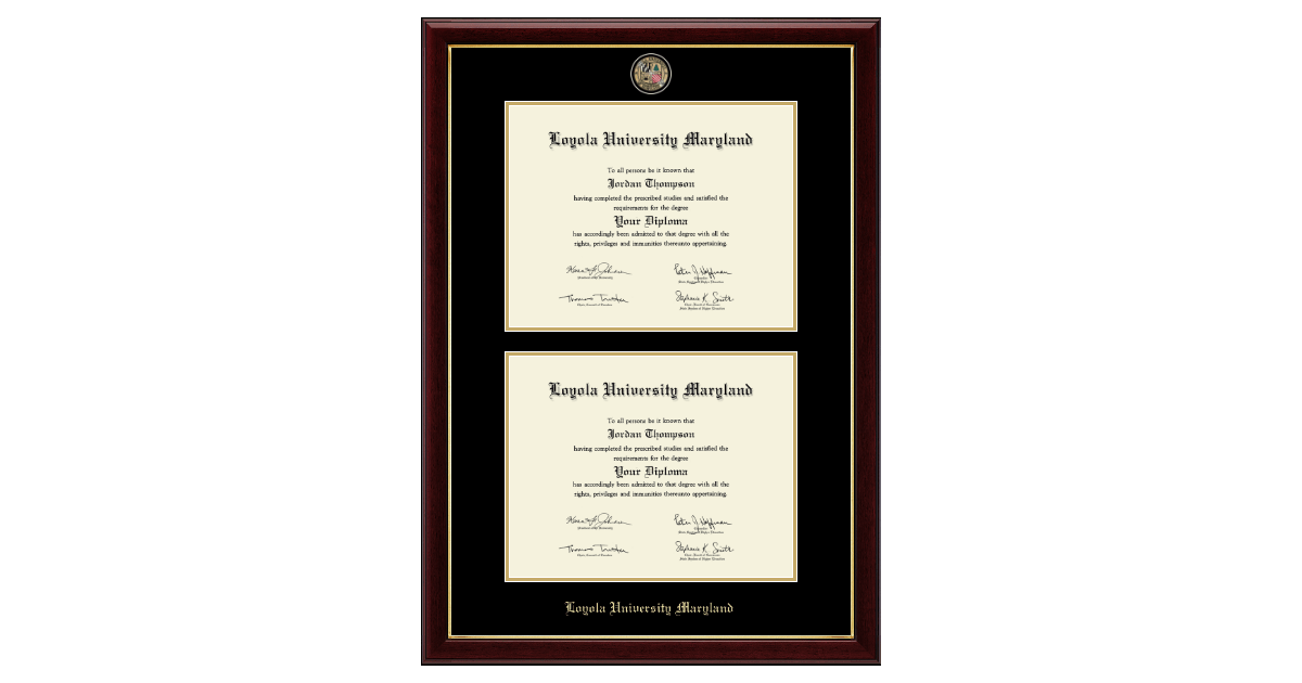Masterpiece Medallion Double Diploma Frame in Gallery Loyola University ...