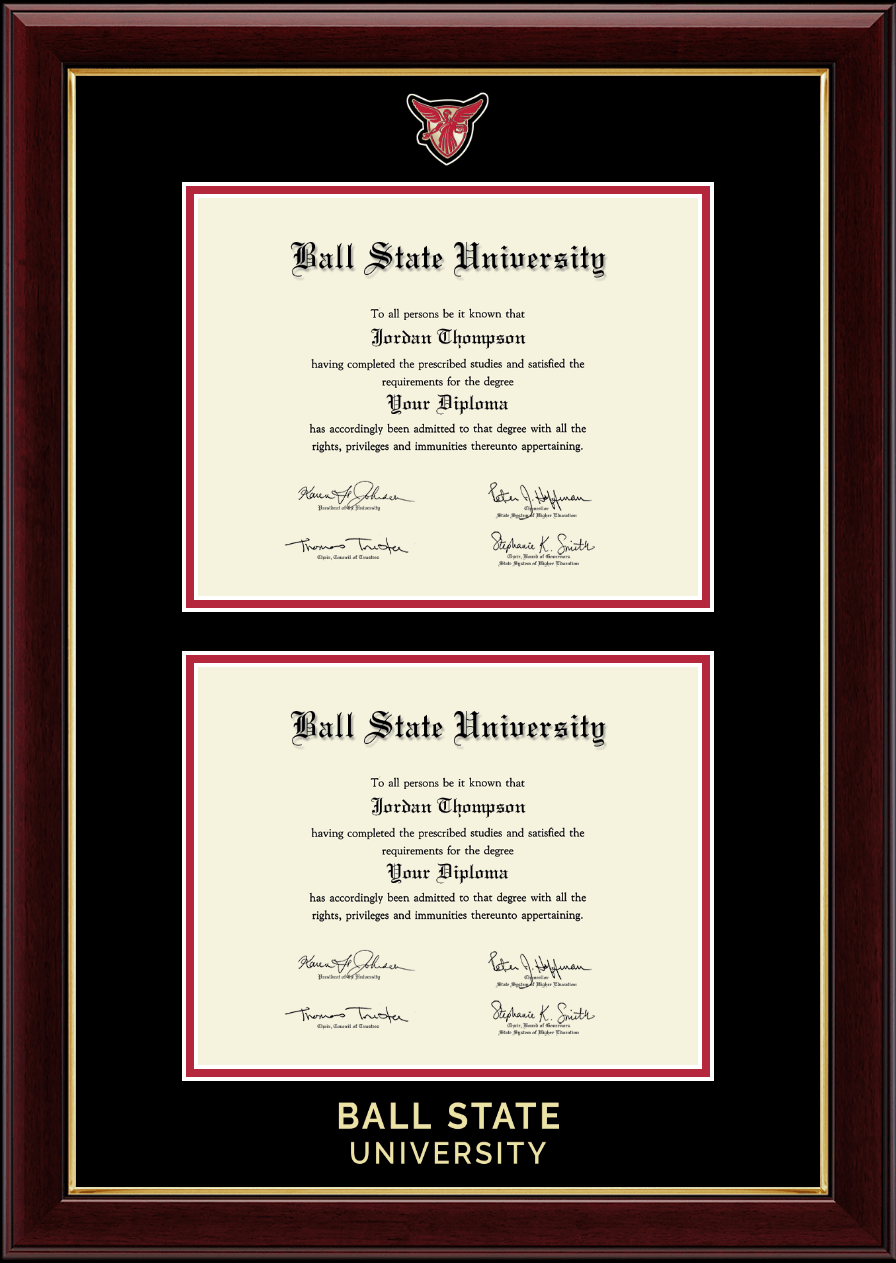 Ball State University Masterpiece Medallion Double Diploma Frame in ...