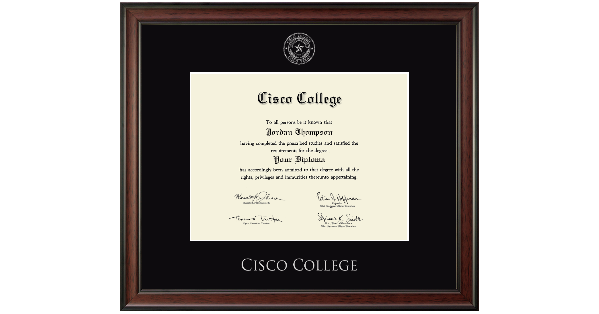 Silver Embossed Diploma Frame in Studio Cisco College - Item #335181 ...