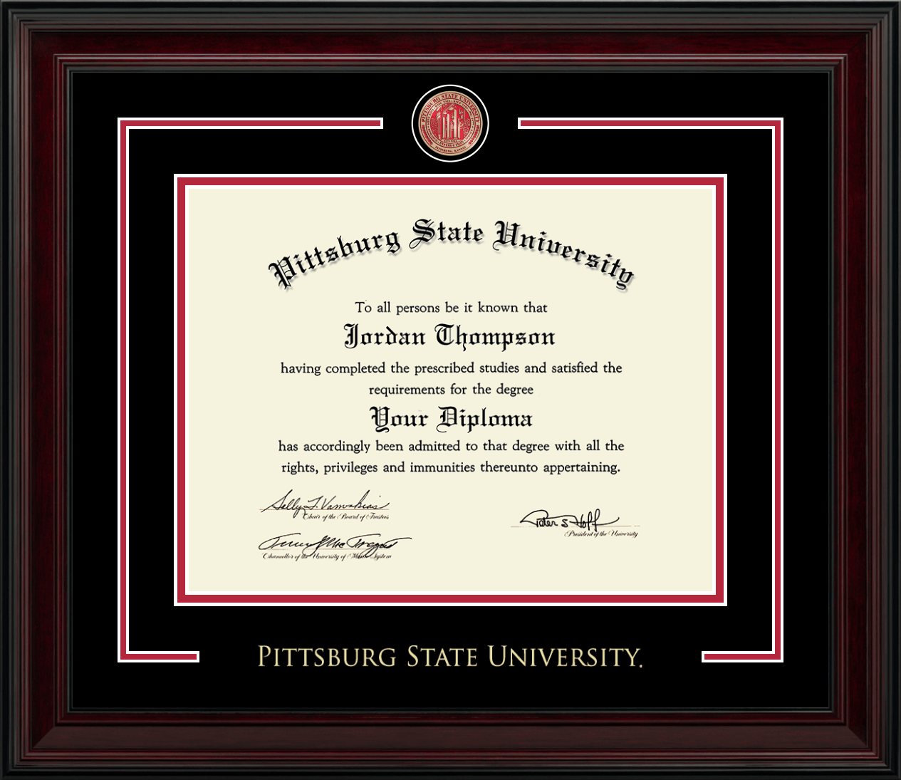 Pittsburg State University Showcase Edition Diploma Frame in Encore ...