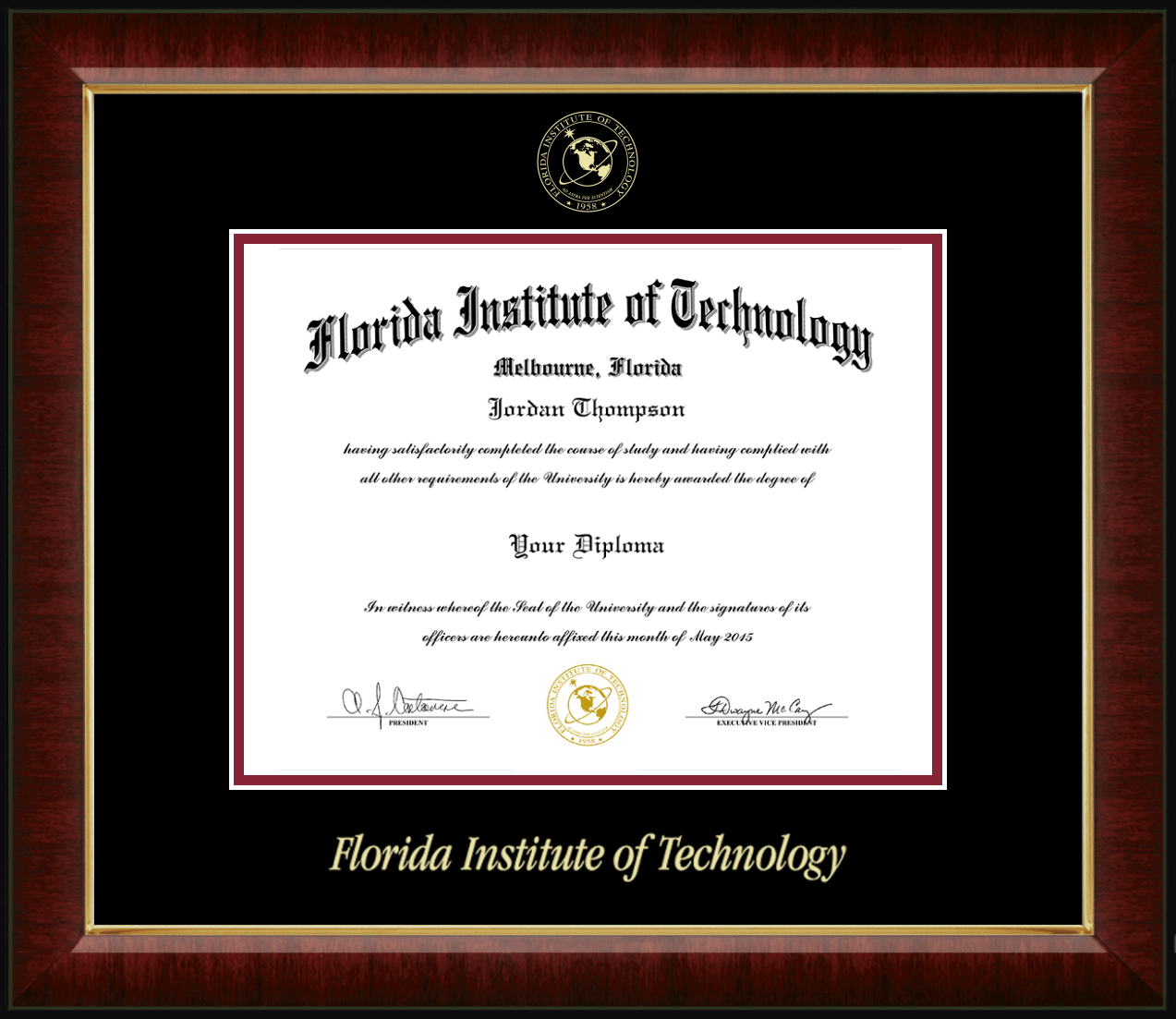 Florida Institute of Technology Gold Embossed Diploma Frame in Murano ...