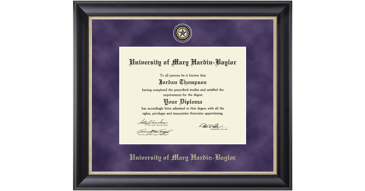 University of Mary Hardin-Baylor Diploma Frame | Church Hill Classics