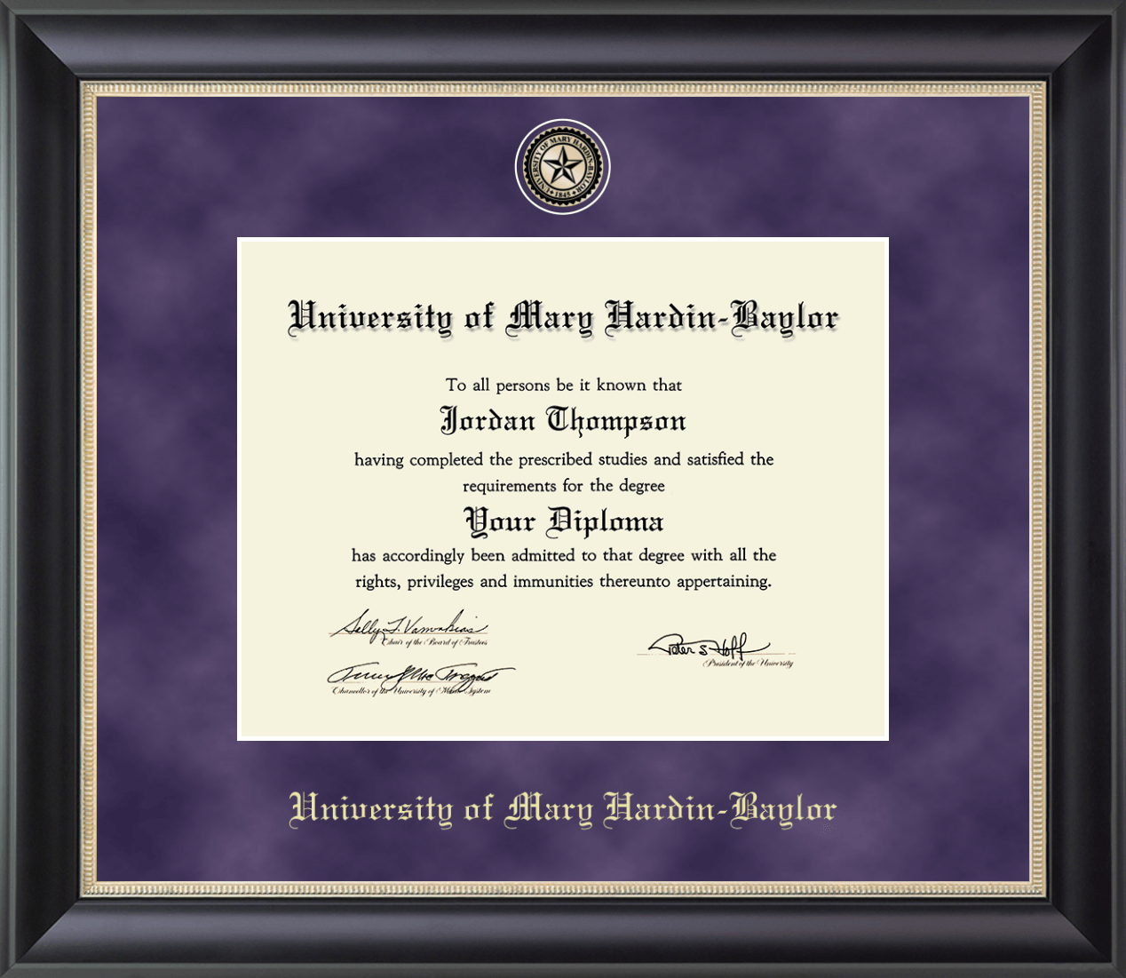 University of Mary Hardin-Baylor Regal Edition Diploma Frame in Noir ...
