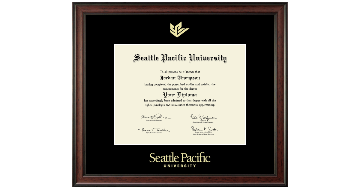 Gold Embossed Diploma Frame in Studio Seattle Pacific University - Item ...