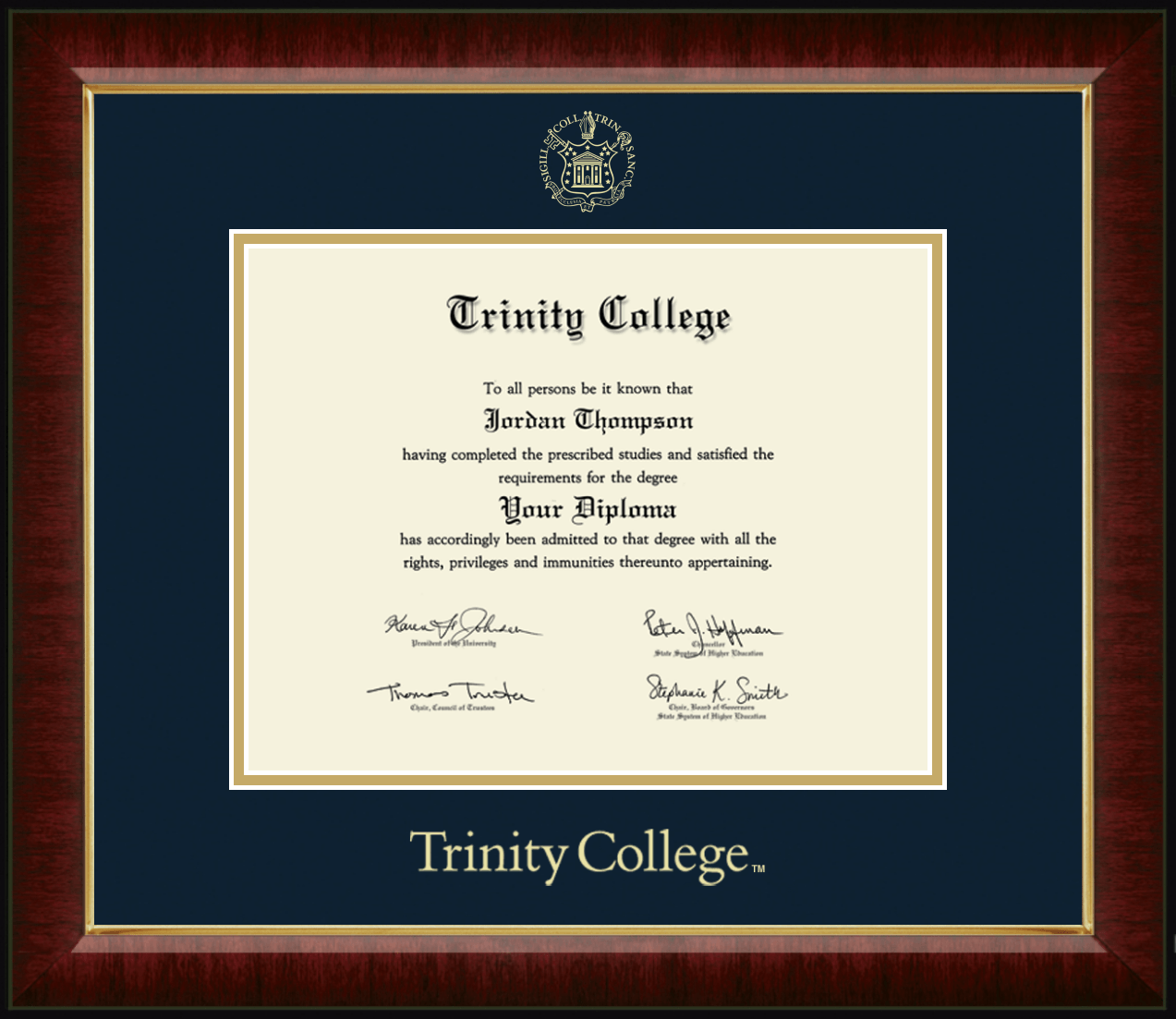 Trinity College Gold Embossed Diploma Frame in Murano - Item #336175 ...