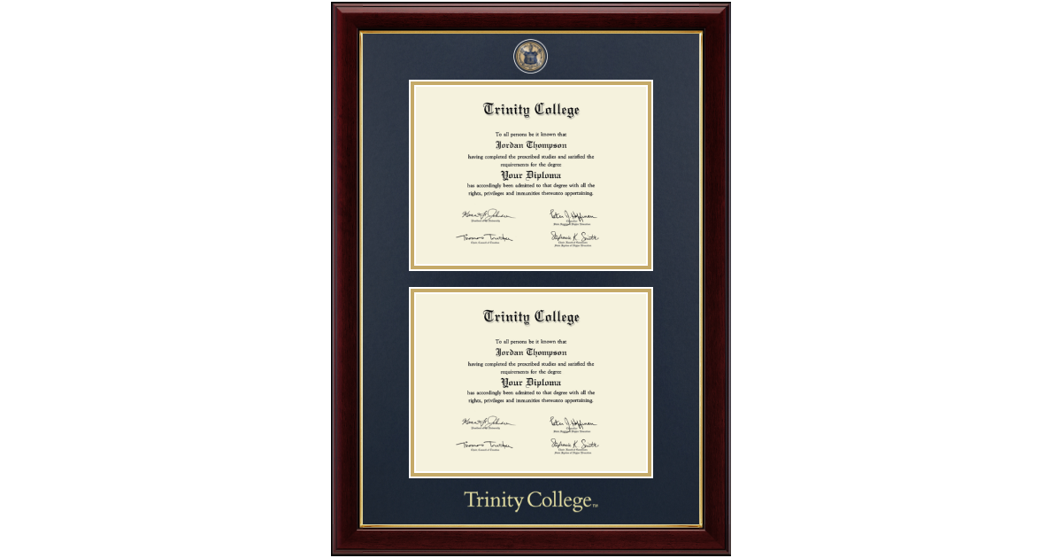 Masterpiece Medallion Double Diploma Frame in Gallery Trinity College ...