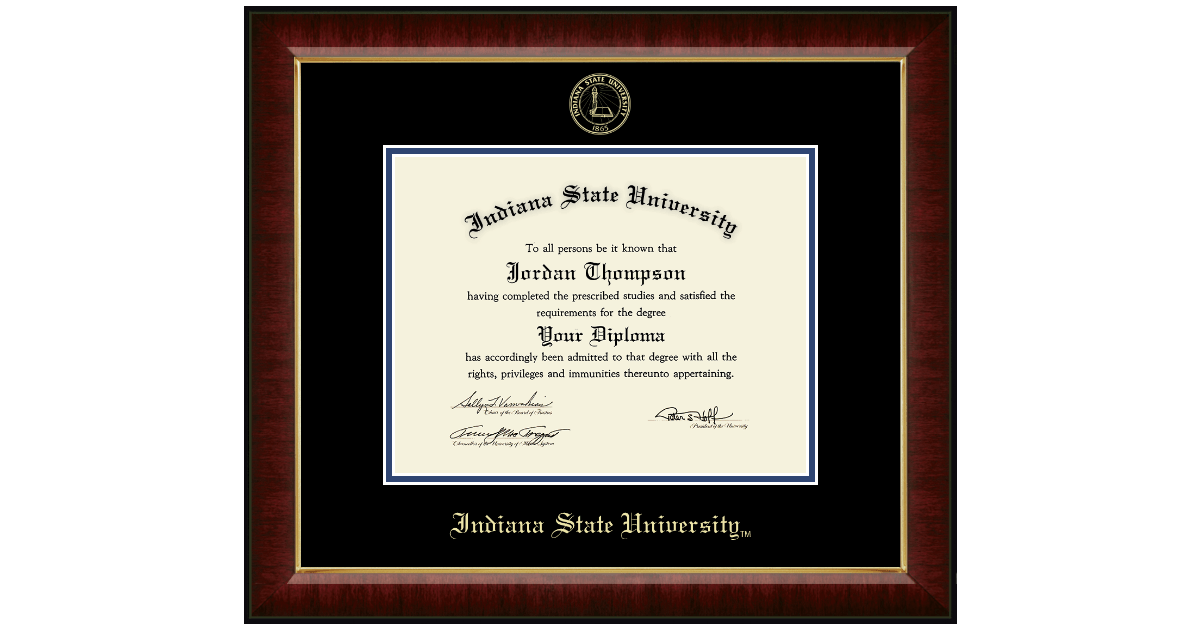 Gold Embossed Diploma Frame in Murano Indiana State University - Item ...