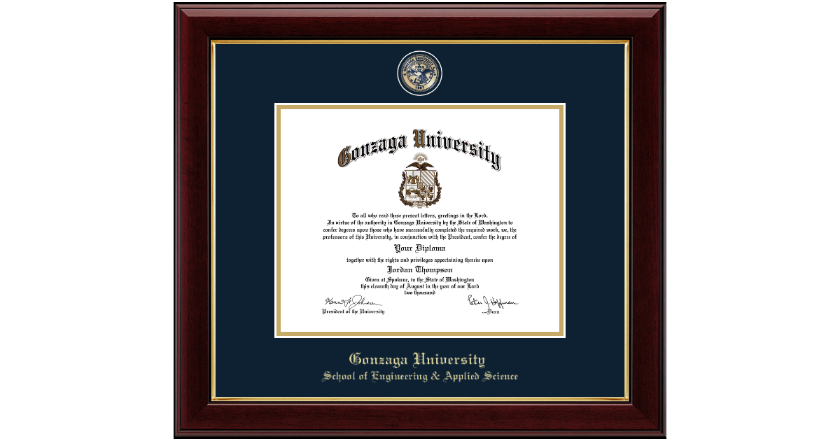 Masterpiece Medallion Diploma Frame in Gallery Gonzaga University ...