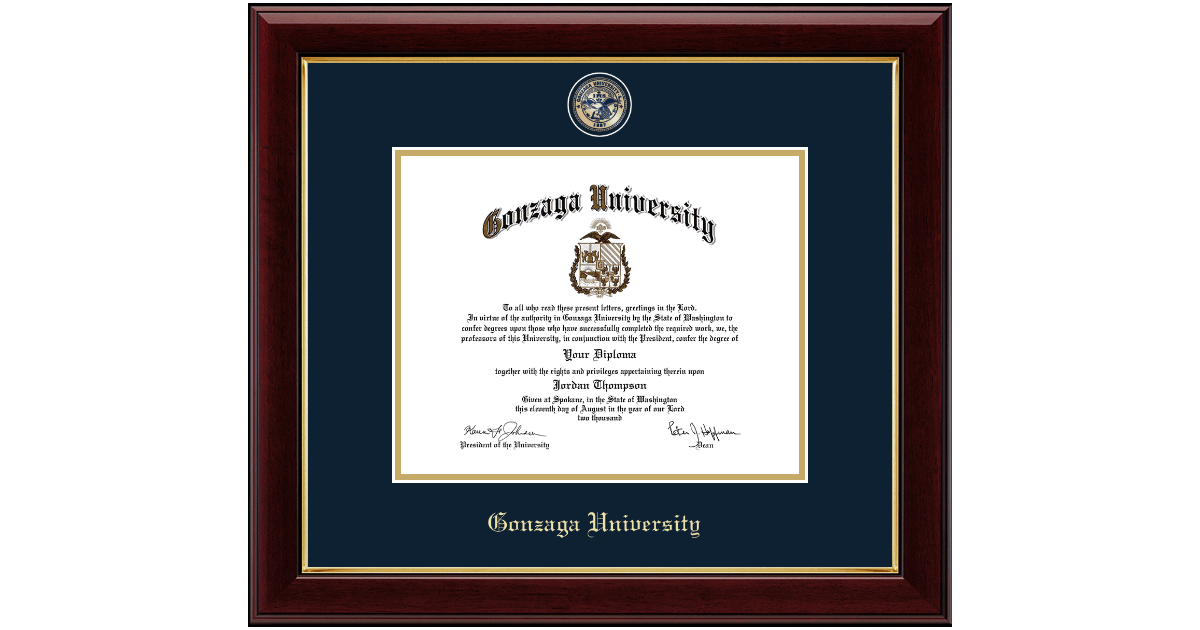 Masterpiece Medallion Diploma Frame in Gallery Gonzaga University ...