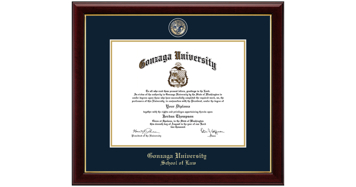 Masterpiece Medallion Diploma Frame in Gallery Gonzaga University ...