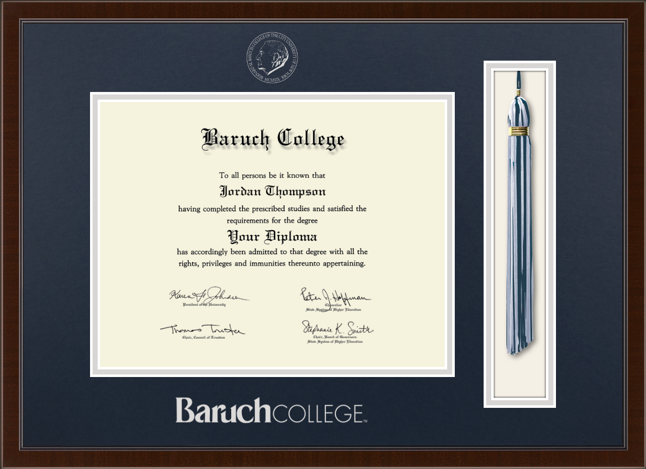 Baruch College Tassel Edition Diploma Frame in Delta - Item #337515