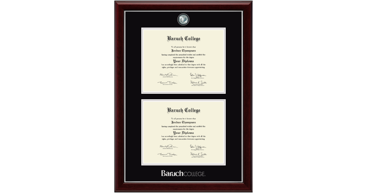 Masterpiece Medallion Double Diploma Frame in Gallery Silver Baruch ...
