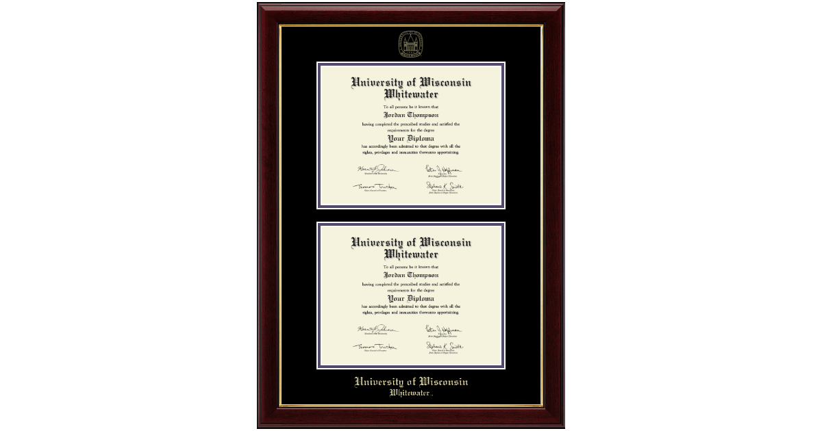 Double Diploma Frame in Gallery University of Wisconsin Whitewater ...