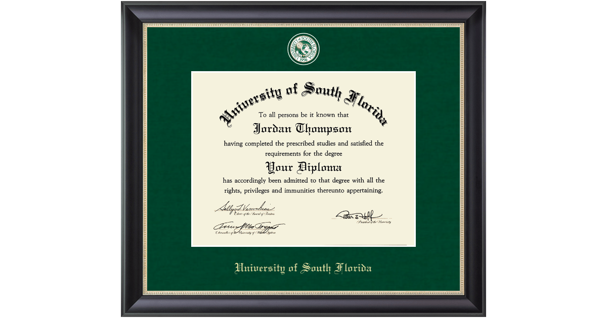 Masters/PhD- Regal Edition Diploma Frame in Noir University of South ...