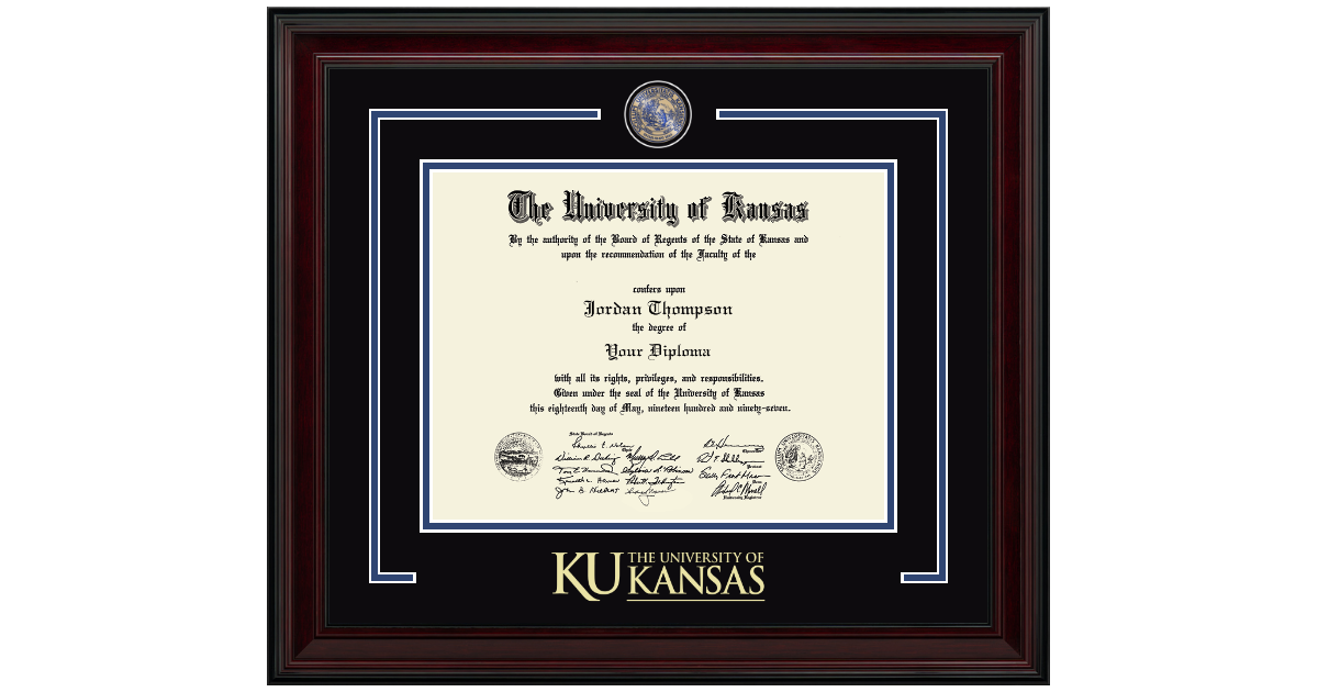 Showcase Edition Diploma Frame in Encore The University of Kansas ...