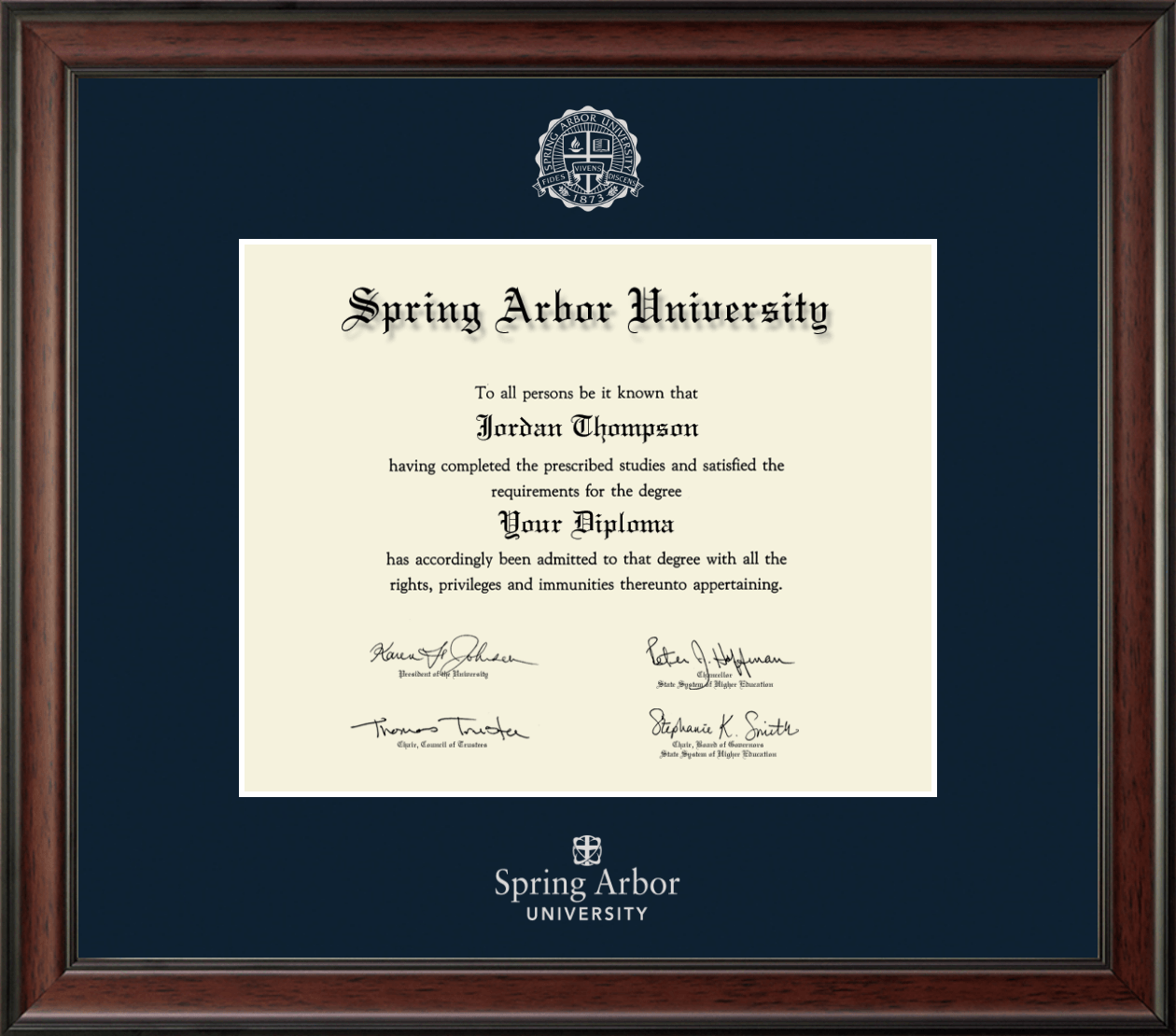 Spring Arbor University Silver Embossed Diploma Frame in Studio - Item ...