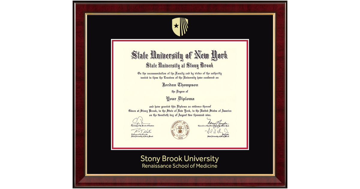 Gold Embossed Diploma Frame in Murano Stony Brook University - Item ...