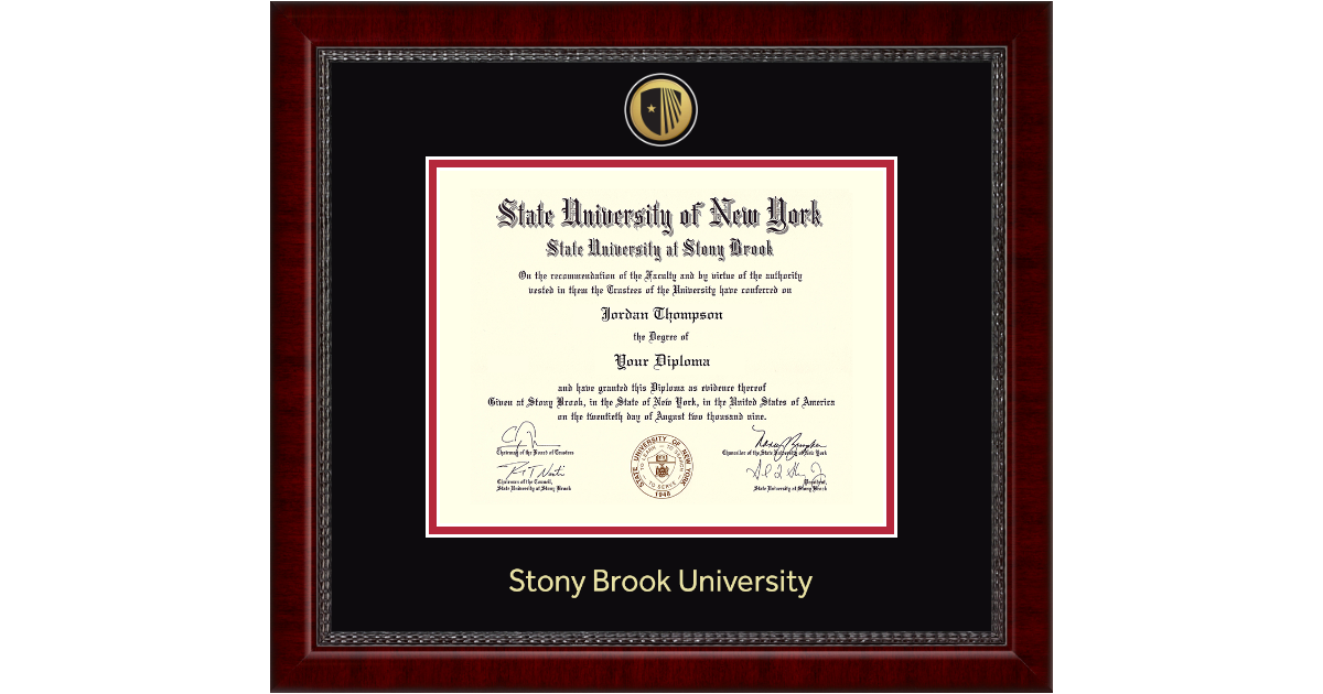 Gold Engraved Medallion Diploma Frame in Sutton Stony Brook University ...