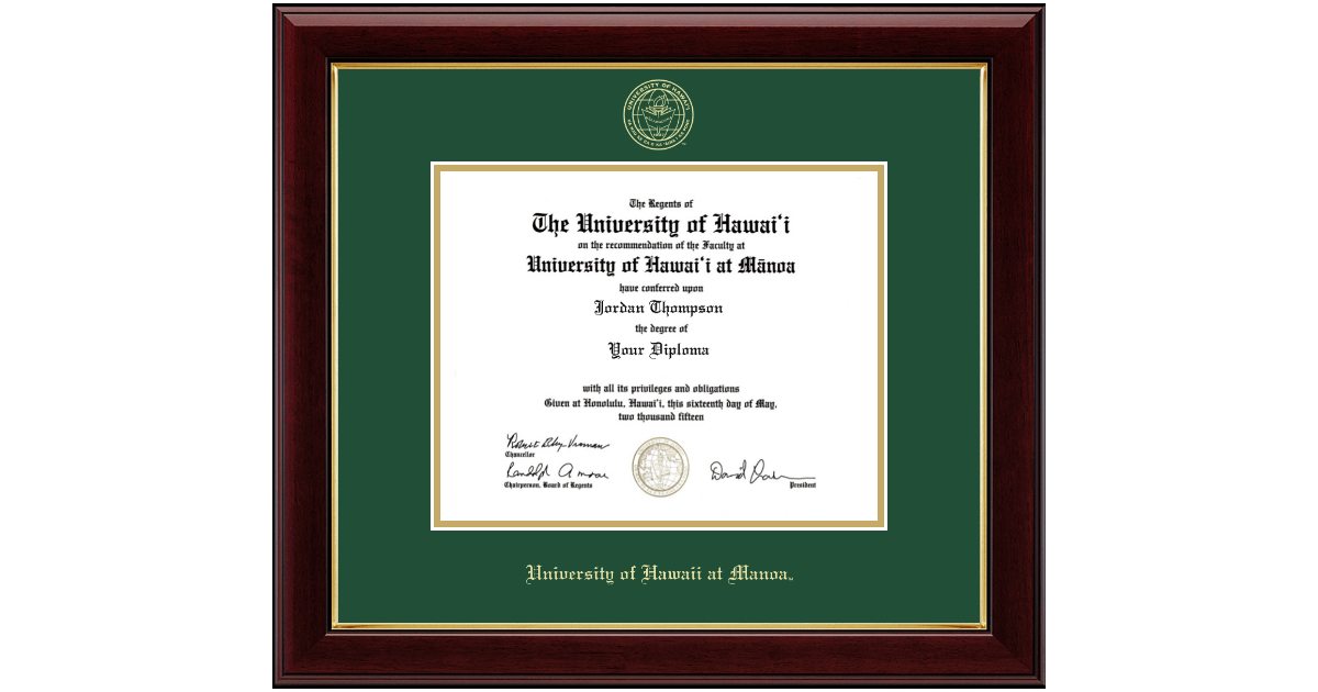 Gold Embossed Diploma Frame in Gallery University of Hawaii at Manoa ...