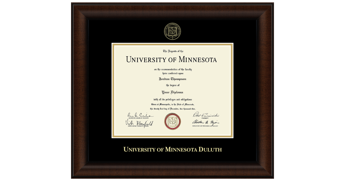 Gold Embossed Diploma Frame in Lenox University of Minnesota Duluth ...
