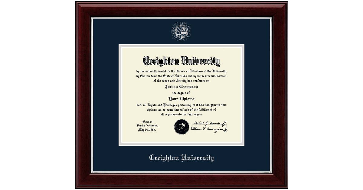 Silver Embossed Diploma Frame in Gallery Silver Creighton University ...