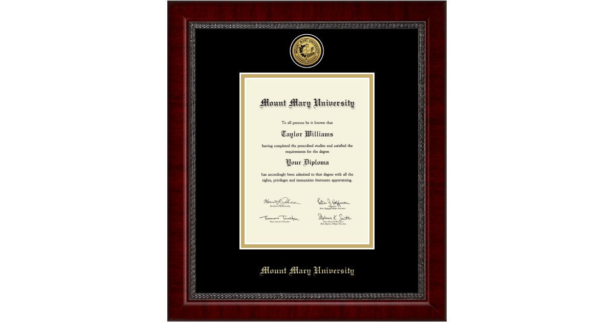Gold Engraved Medallion Diploma Frame in Sutton Mount Mary University ...