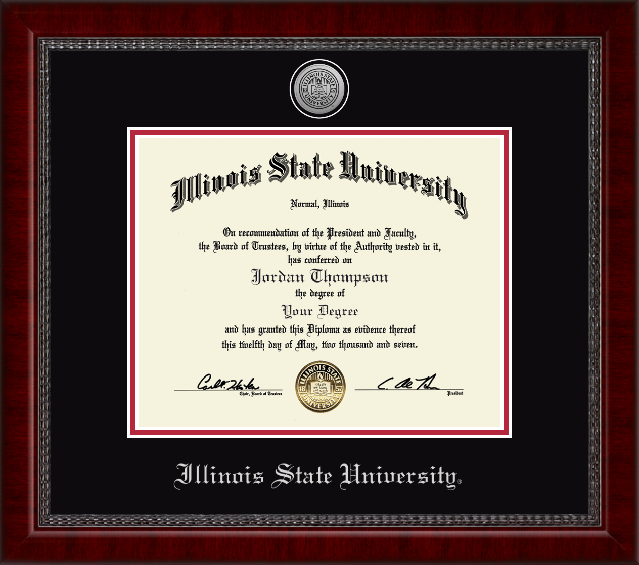 Illinois State University Silver Engraved Medallion Diploma Frame in ...