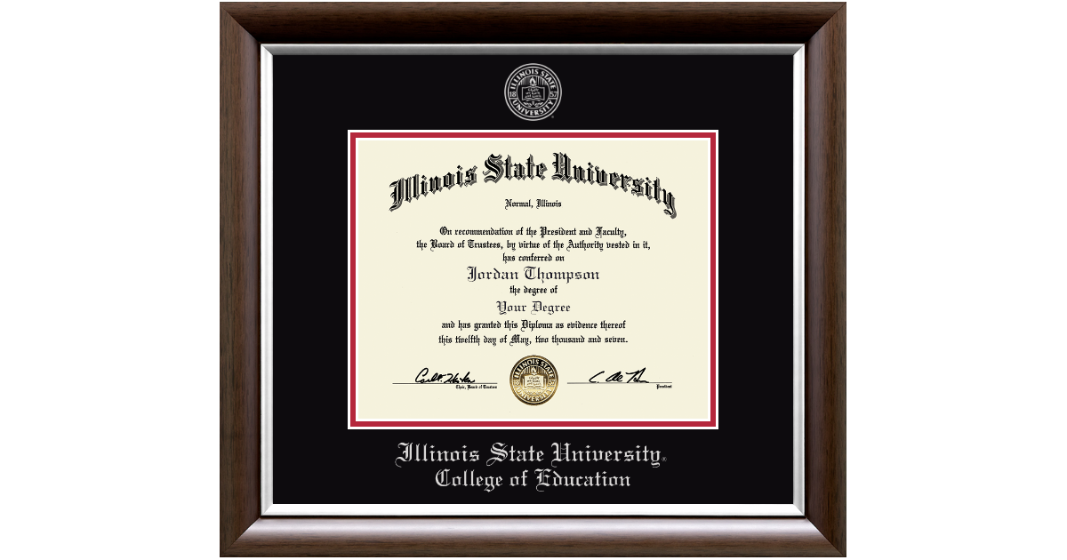 Silver Embossed Diploma Frame in Devonshire Illinois State University ...
