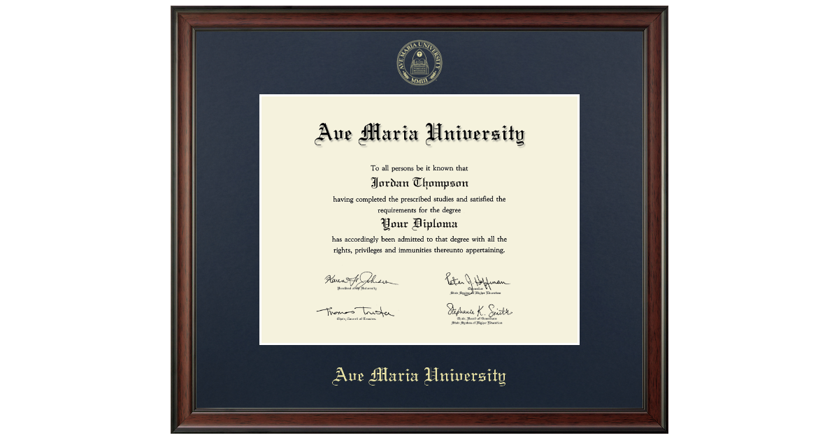 Gold Embossed Diploma Frame in Studio Ave Maria University - Item ...