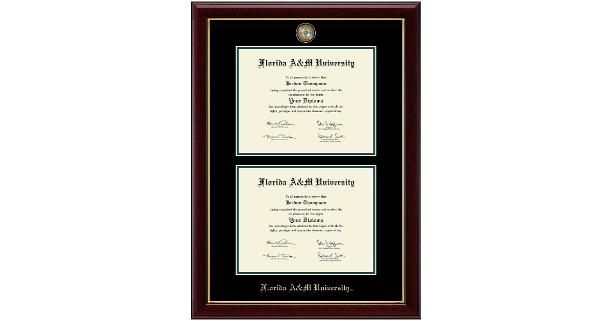 Masterpiece Medallion Double Diploma Frame in Gallery Florida A&M ...