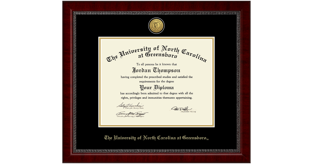 Gold Engraved Medallion Diploma Frame in Sutton The University of North ...