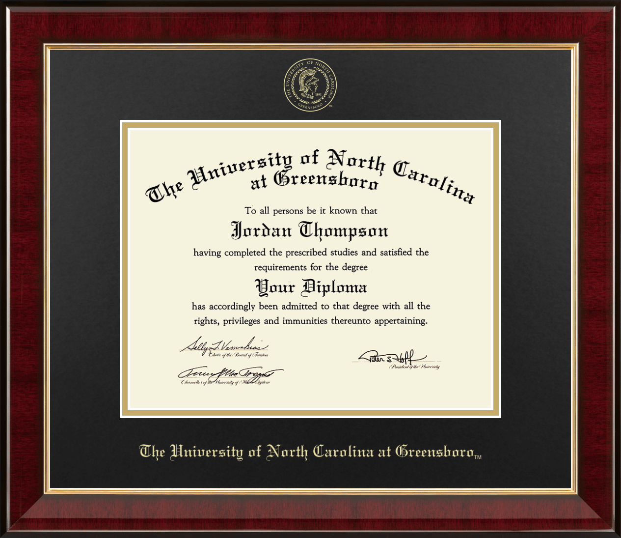 The University of North Carolina Greensboro Gold Embossed Diploma Frame ...