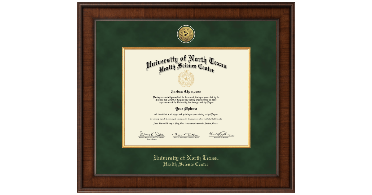 UNT Health Science Center Diploma Frame | Church Hill Classics