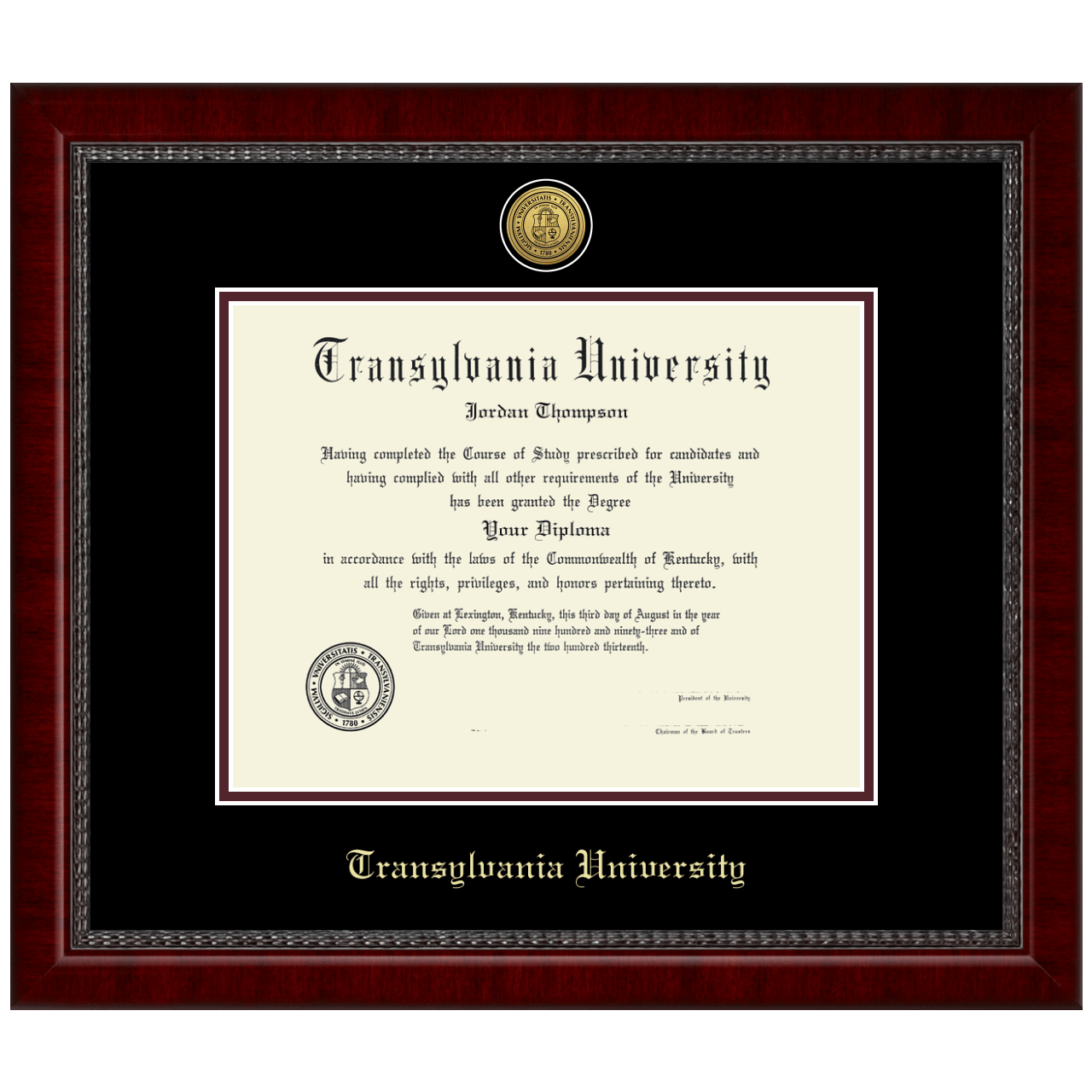 Gold Engraved Medallion Diploma Frame in Sutton Transylvania University ...