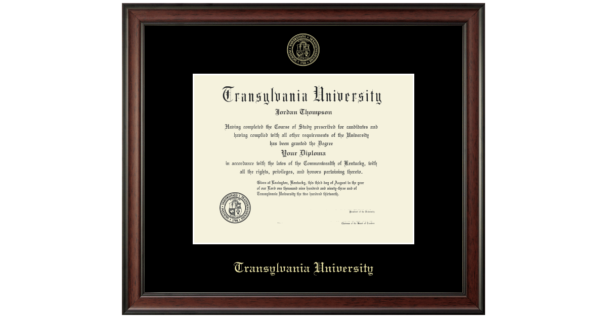 Gold Embossed Diploma Frame in Studio Transylvania University - Item ...