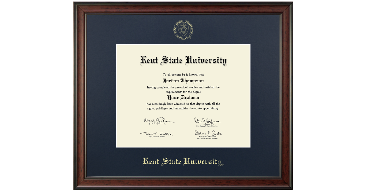 Masters/PhD- Gold Embossed Diploma Frame in Studio Kent State ...