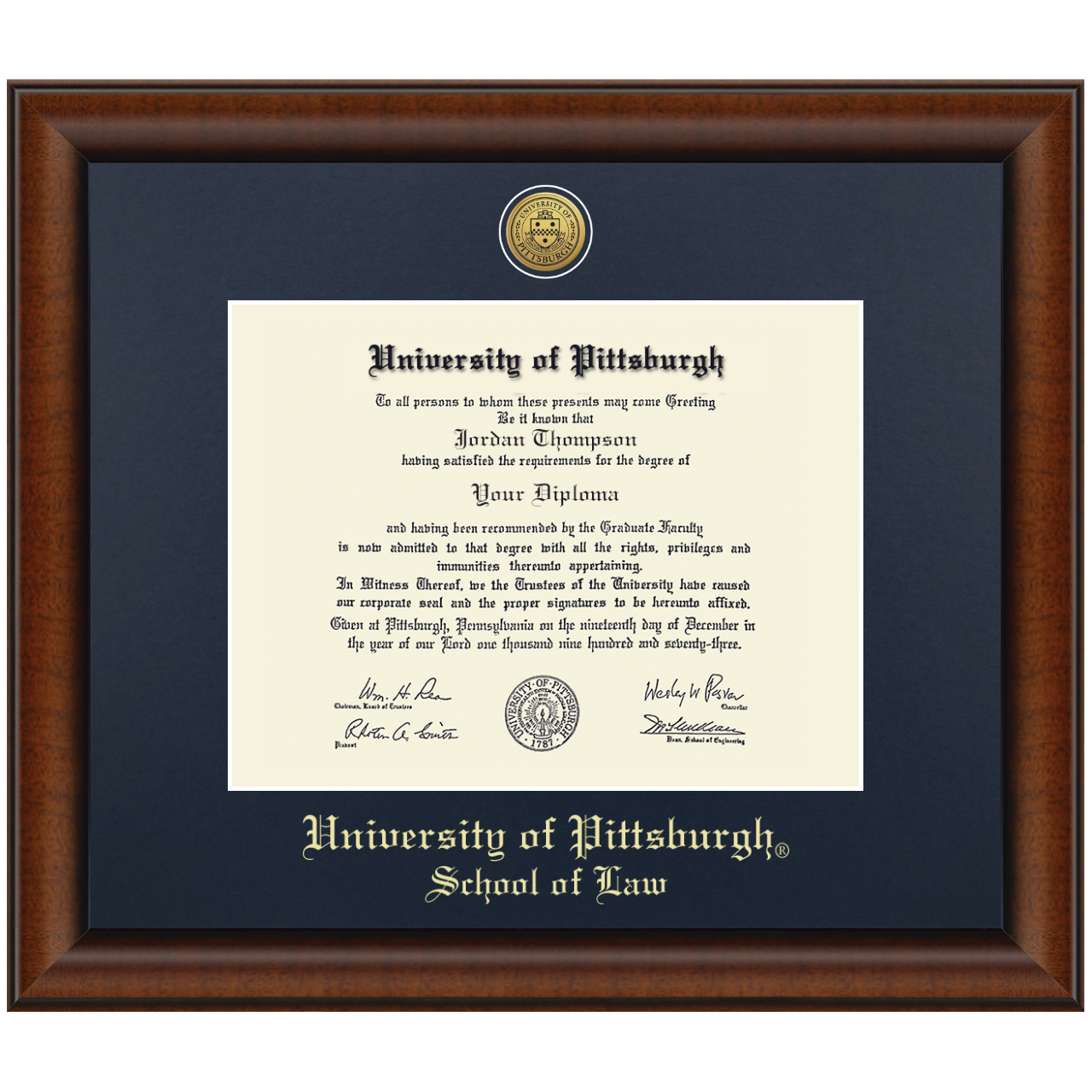 Gold Engraved Medallion Diploma Frame in Austin University of ...