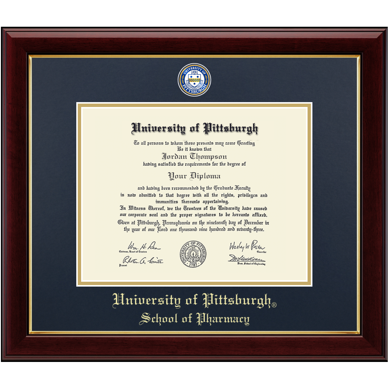 Masterpiece Medallion Diploma Frame in Gallery University of Pittsburgh ...
