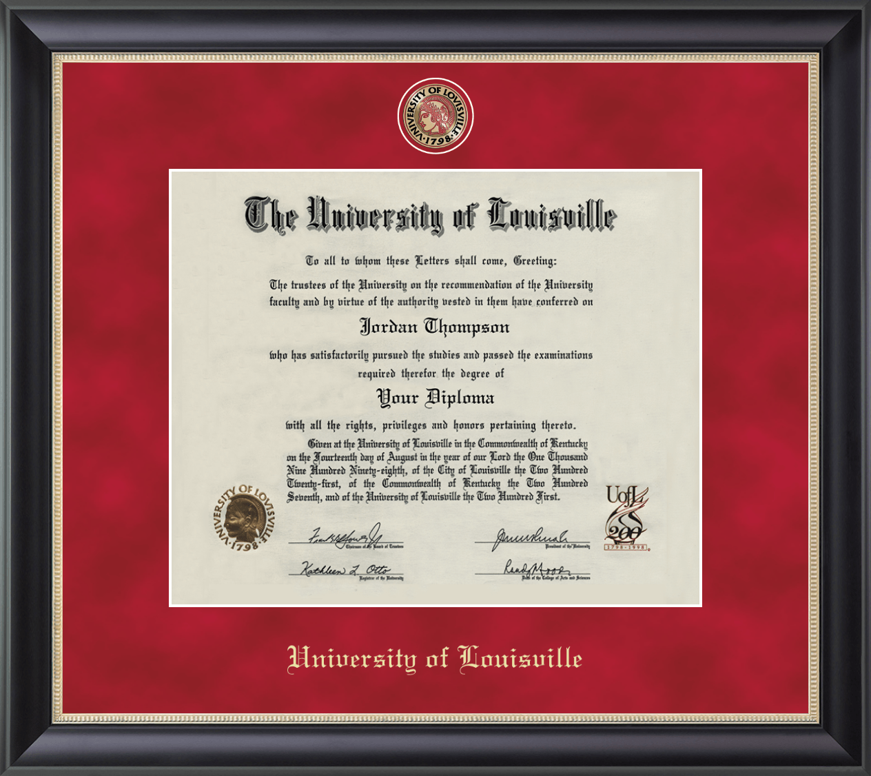 University of Louisville Regal Edition Diploma Frame in Noir - Item #341596 from University of ...